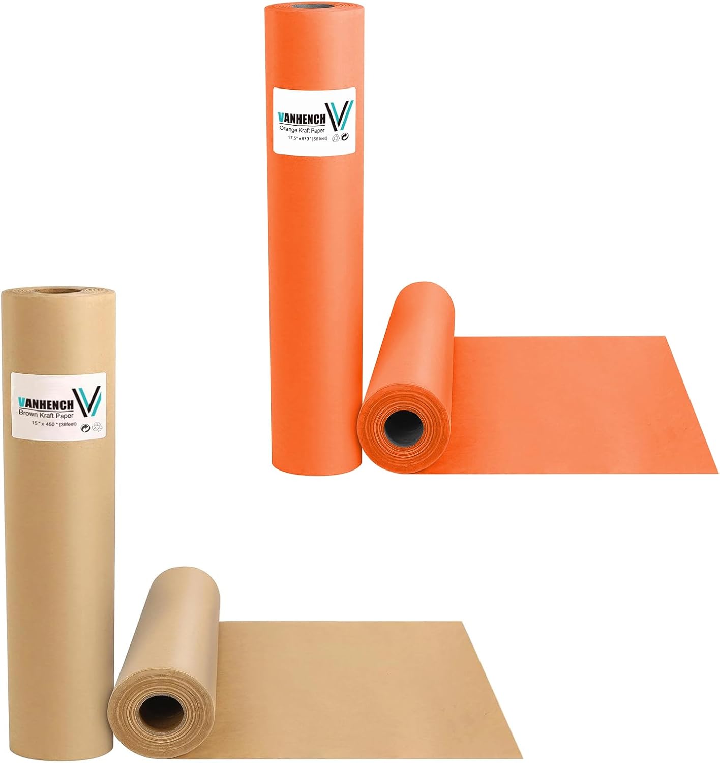 Amazon.com: Vanhench Brown Packing Paper 15"×450" & Orange Wrapping ...