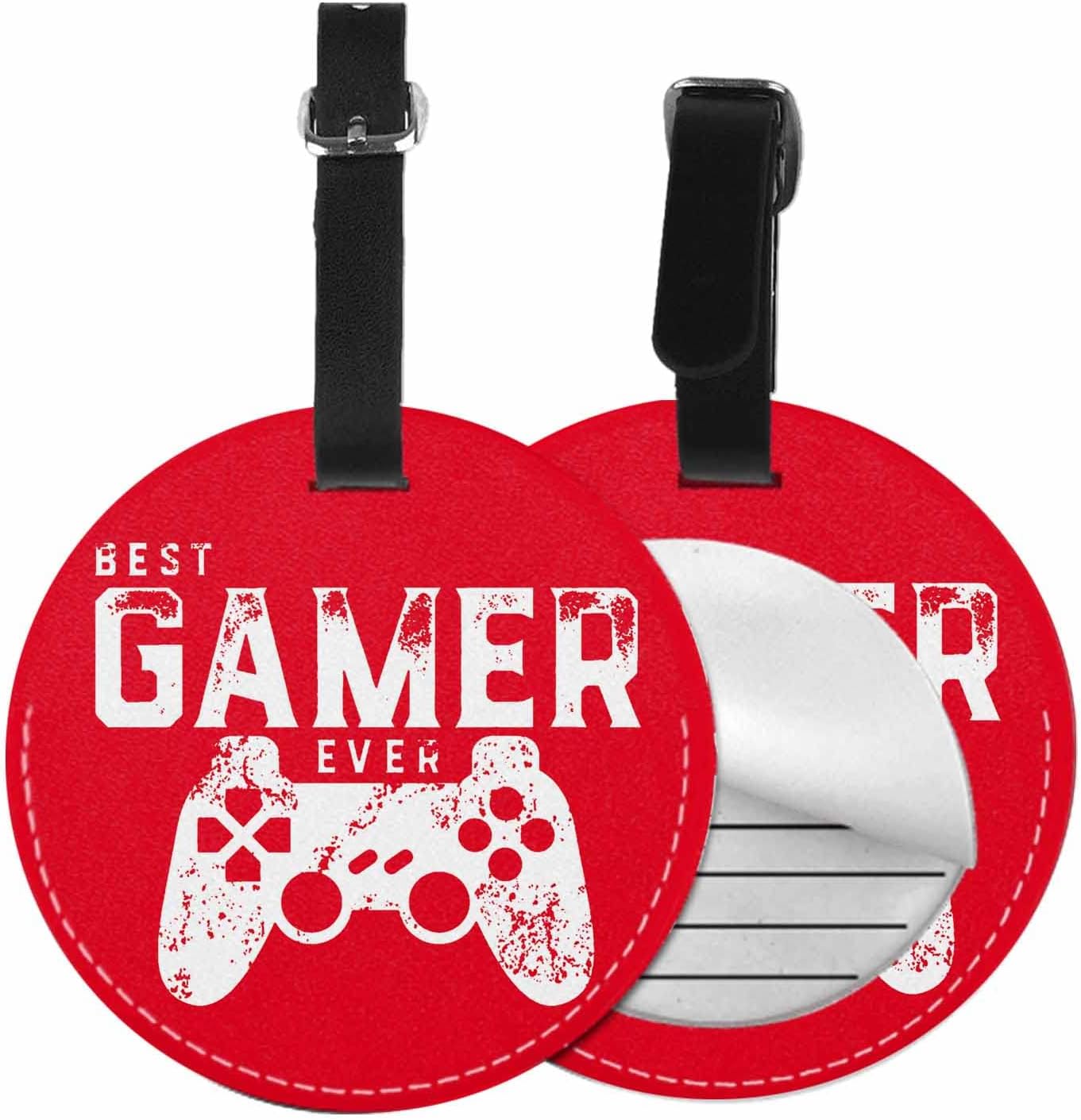 Amazon.com: Luggage Tag Video Game Gamer, Pu Leather Bag Travel ...