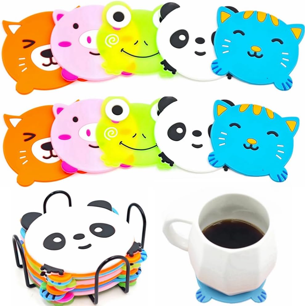 Amazon.com: Unicorn Coasters for Kids, Set of 4 Absorbent Neoprene ...