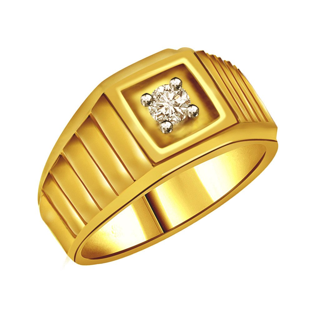 Buy Surat Diamonds 18KT Yellow Gold and Solitaire Ring for Men at Amazon.in