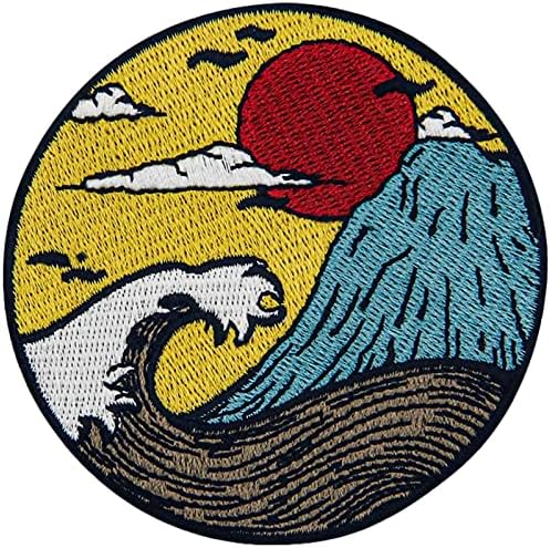 Great Wave Off Kanagawa Patch Embroidered Badge Iron On Sew On Emblem ...