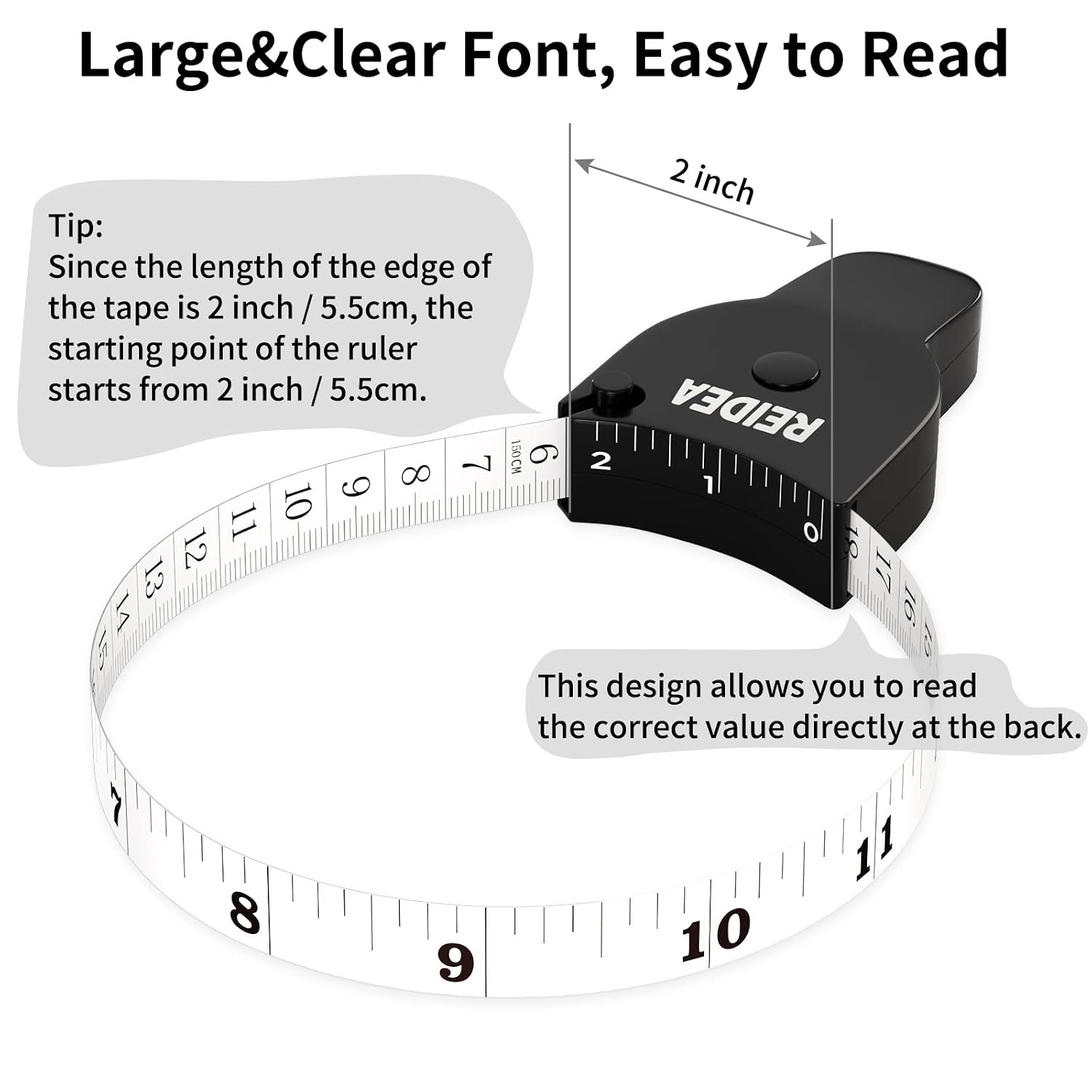 Buy REIDEA Body Measure Tape 60inch (150cm), Lock Pin and Push-Button ...