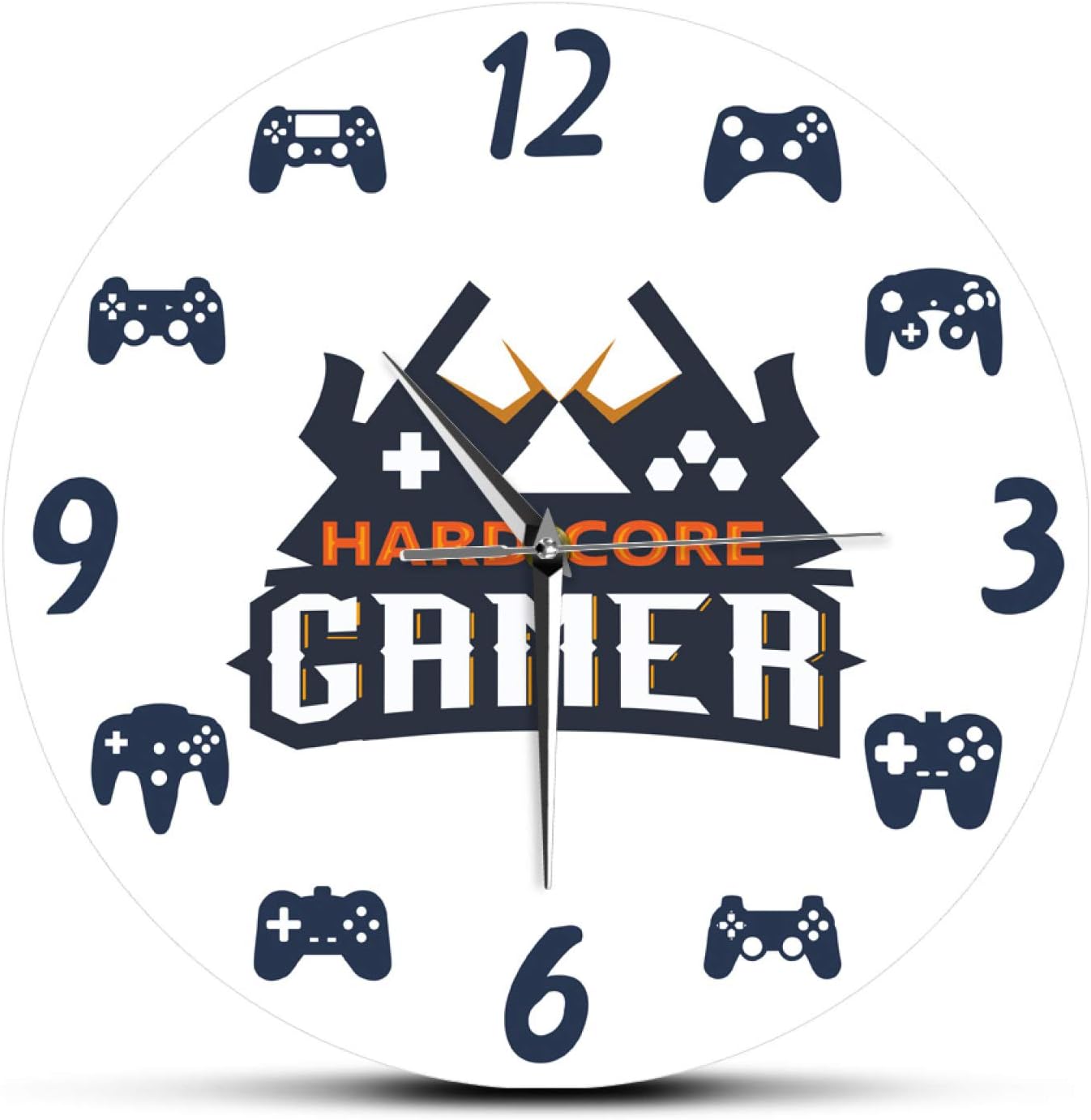 Amazon.com: Wall Clock Logo Hardcore Gamer Printed Acrylic Wall Clocks ...