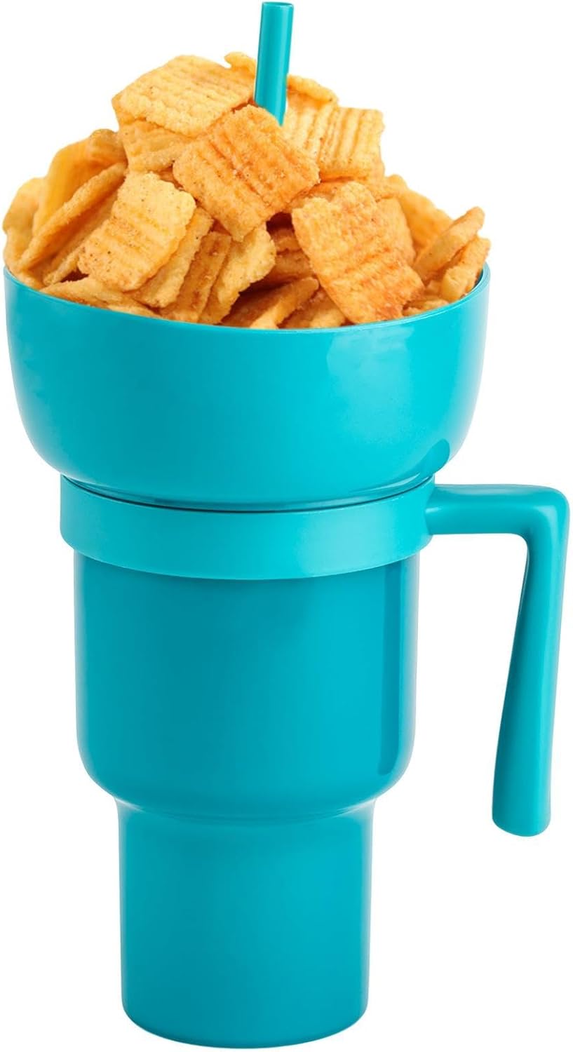 2 in 1 Snack and Drink Cup - Funny Popcorn Cup Snackies Cup - Portable ...