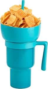 Amazon.com: Snack Cup Bowl with Straw, Snack Drink Cup 2 in 1 Cup Top ...