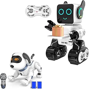 Amazon.com: HBUDS Robots for Kids, Remote Control Robot Toy Intelligent Interactive Robot LED ...