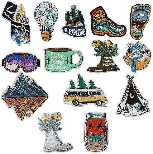 Amazon.com: Uniquer 15Pcs Landscapes Patches Mountain and River Scenery ...