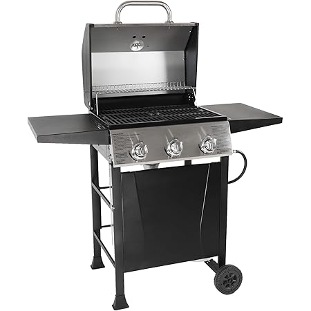 Amazon.com: MASTER COOK 3 Burner BBQ Propane Gas Grill, Stainless Steel ...