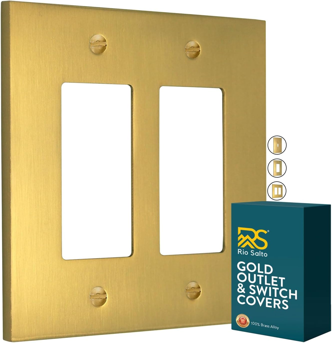 Rio Salto Modern Edge Metal Brass Gold Double Decorator Wall Outlet ...