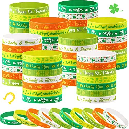 Amazon.com: Threan St. Patrick's Day Silicone Wristbands Bracelets 10 ...