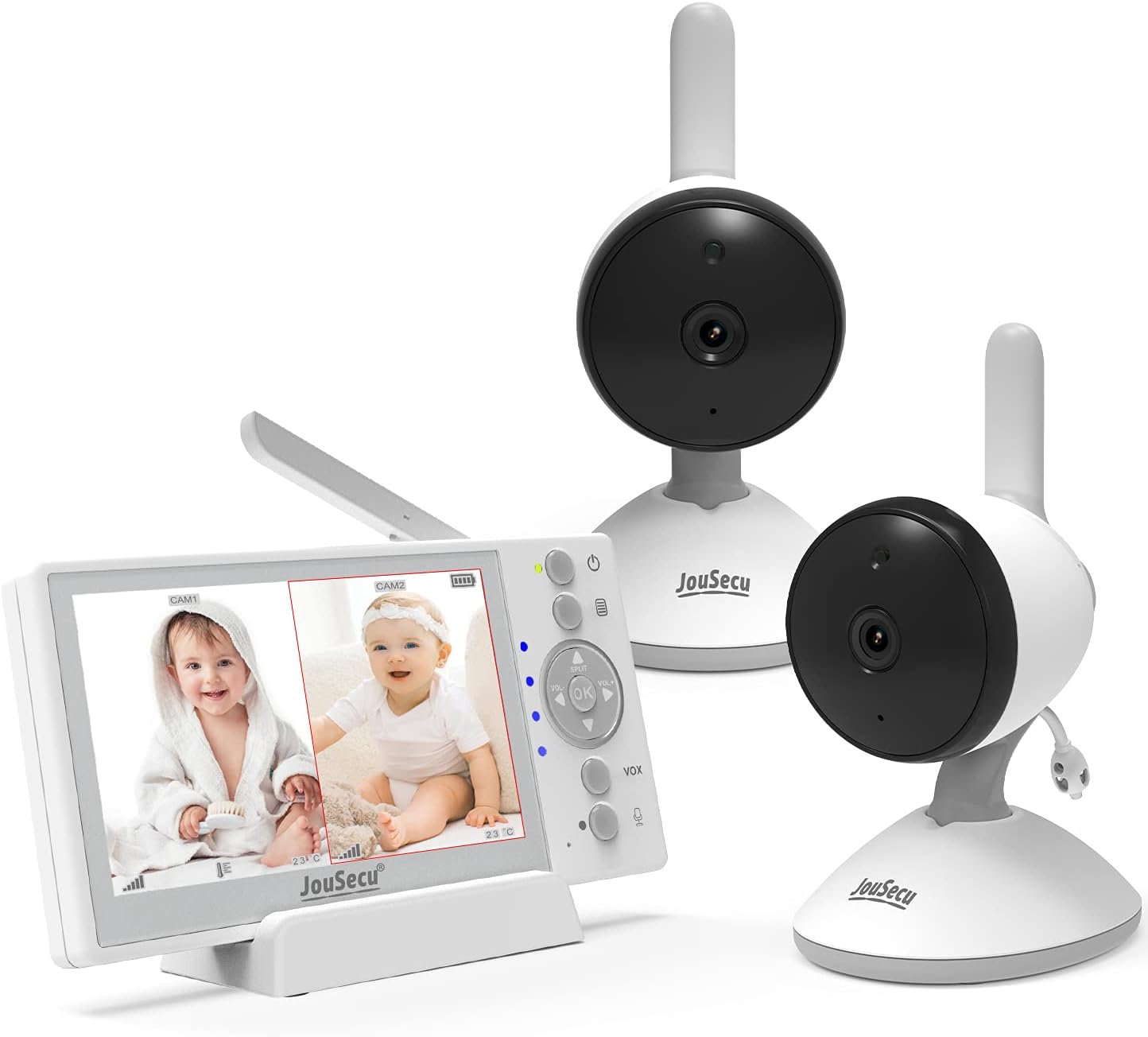 Amazon.com: Blemil Baby Monitor with 2 Cameras and Audio, 4.3'' IPS ...