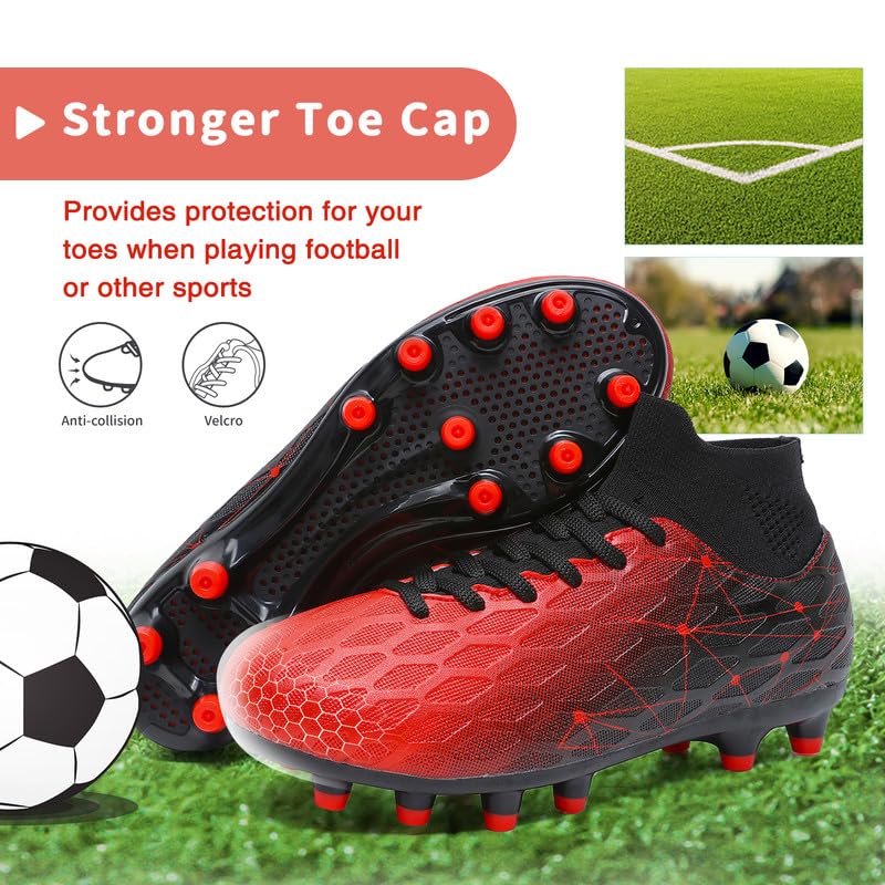 Snapklik.com : Boys Girls Soccer Cleats For Kids Football Shoes High ...