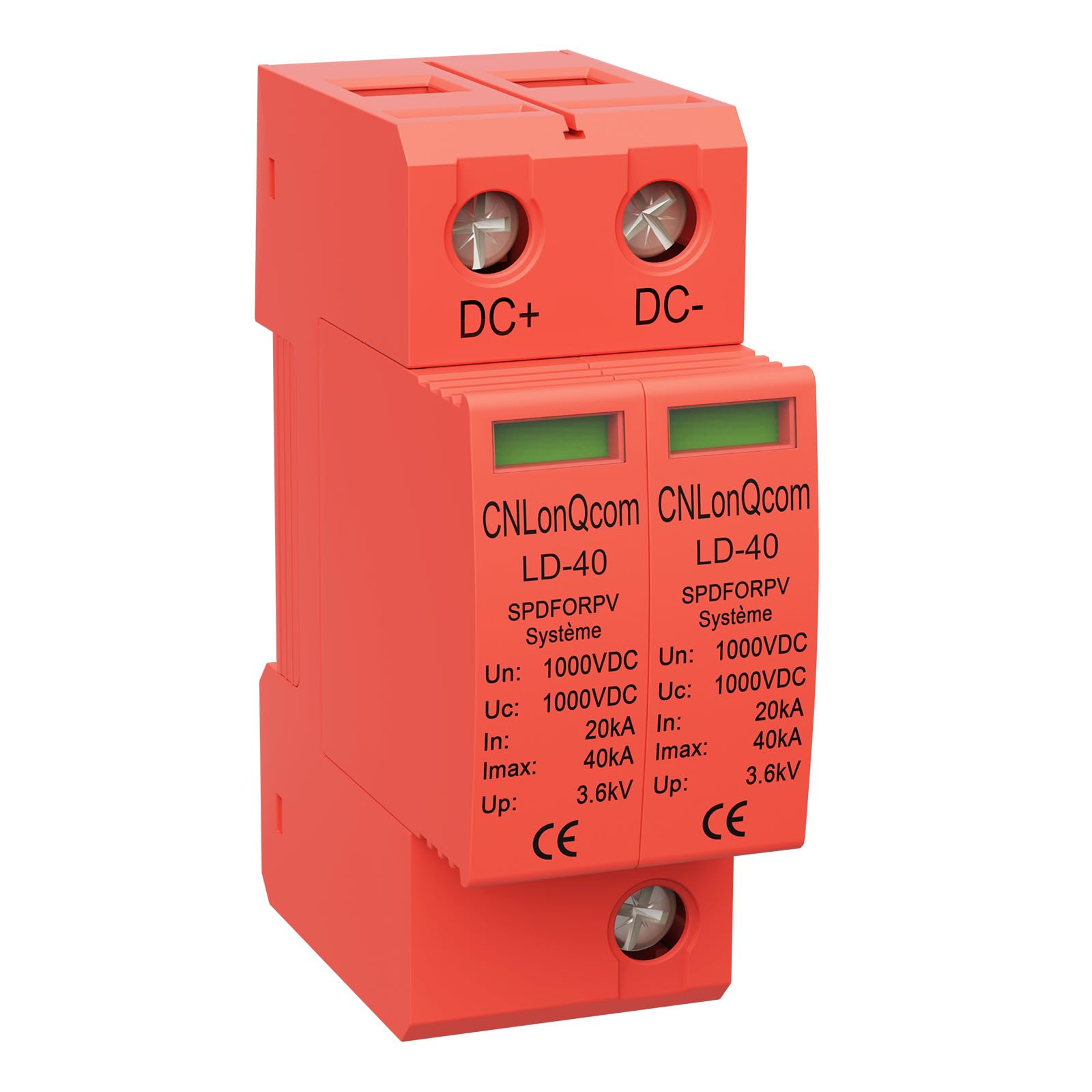 Amazon.com: CNLonQcom 2P 40KA Voltage Surge Protector DC 1000V Solar PV ...