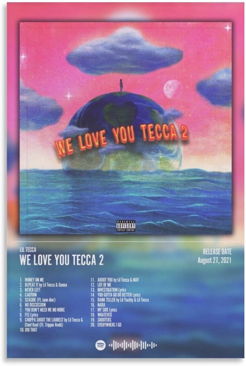YR TTETHWE Lil Tecca We Love You Tecca 2 Poster, Lil Tecca Poster We ...