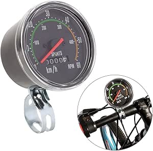 ZJchao New Resettable Analog Bike Speedometer Odometer Black Classic ...