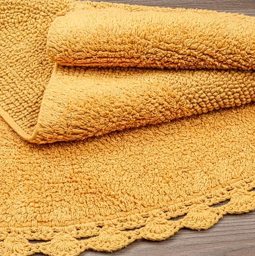 Amazon.com: Boho Bathroom Rugs with Tassels Hand Woven Cotton Mat Half ...