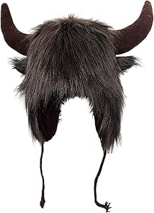 Bison Hat With Horns - Animal Hats With Horn, Winter Buffalo With Horns ...