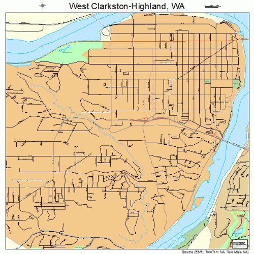 Large Street & Road Map of West Clarkston-Highland, Washington WA ...