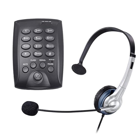 Voistek Corded Dialpad Headset Telephone with Tone Dial Keypad & Mono ...