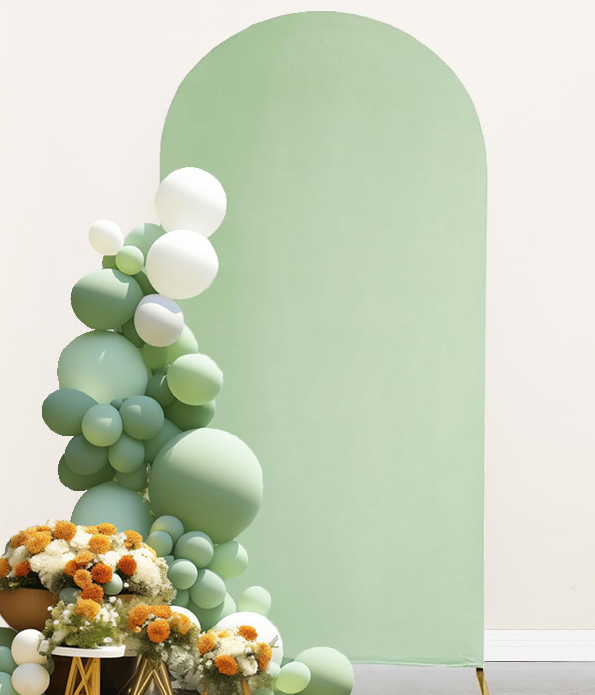 Amazon.com : JKDMJF 6FT Sage Green Arch Backdrop Cover Spandex Fitted ...