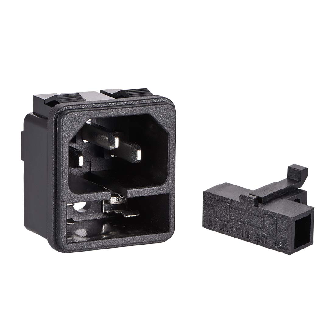 uxcell Panel Mount Plug Adapter 250V 10A C14 IEC Inlet Module Plug ...