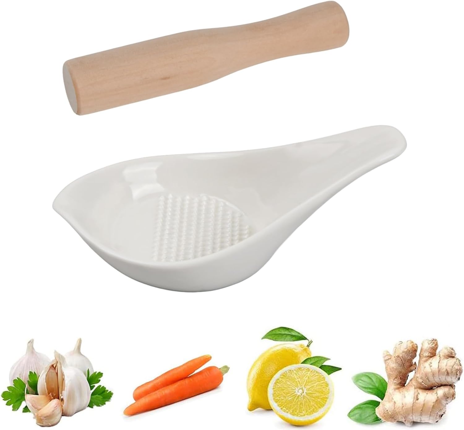 Amazon.com: Ceramic Grater Plate for Ginger in Spoon Shape, Porcelain ...