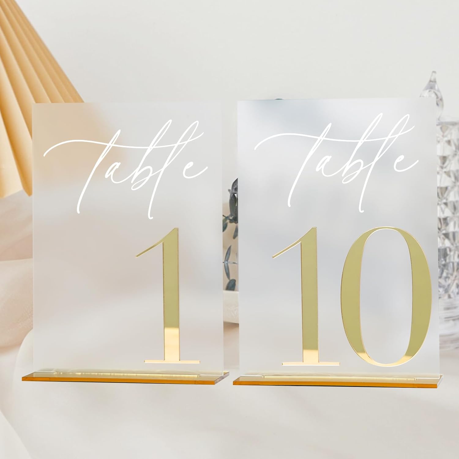 Amazon.com: Acrylic Wedding Table Numbers 1-10 with Stands, 5"x7 ...