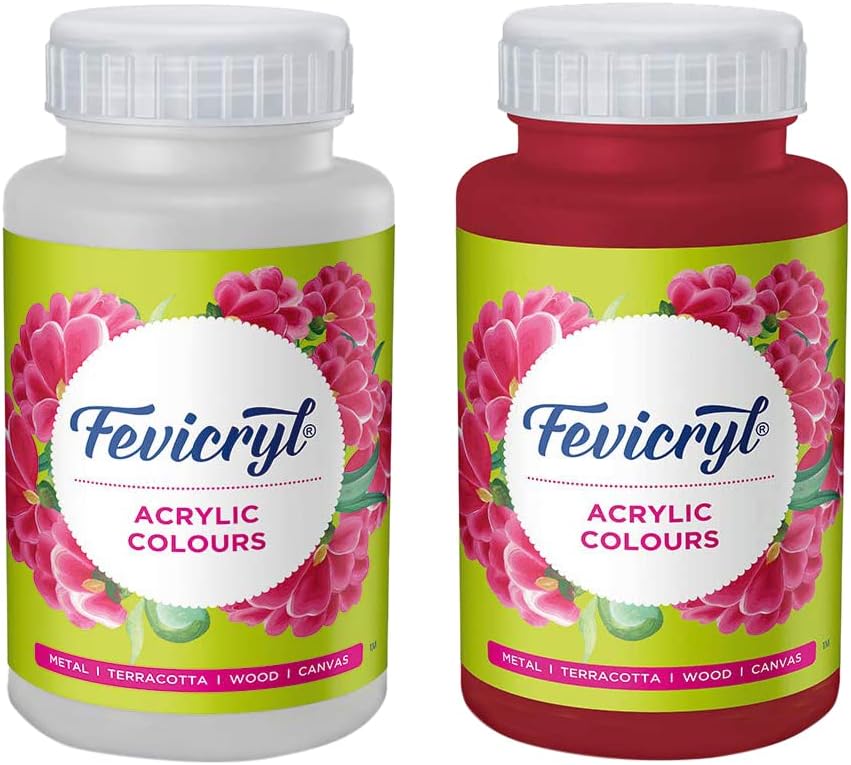 Pidilite Fevicryl Acrylic Colour, White, 500 ml & Pidilite Fevicryl ...
