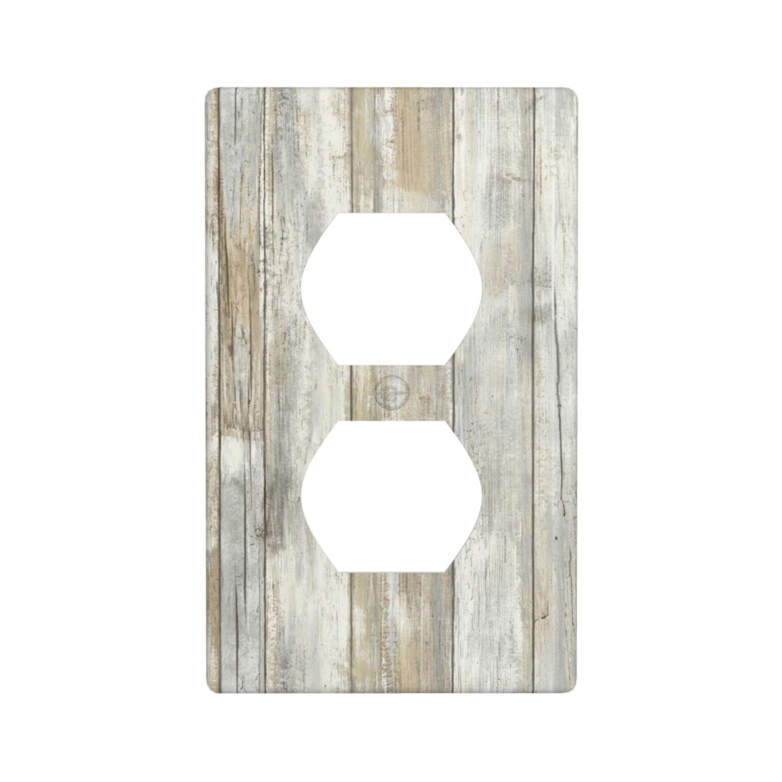 Rustic Board Wood Texture Duplex Outlet Cover Wall Plate Decorative ...