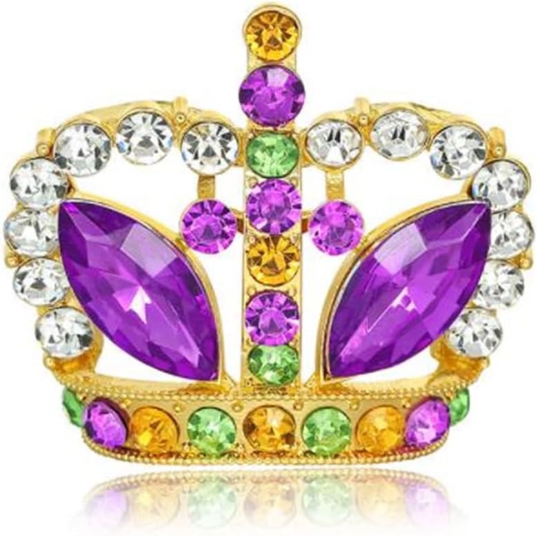 Amazon.com: Sparking Rhinestone Crown Brooches For Women Purple Color ...