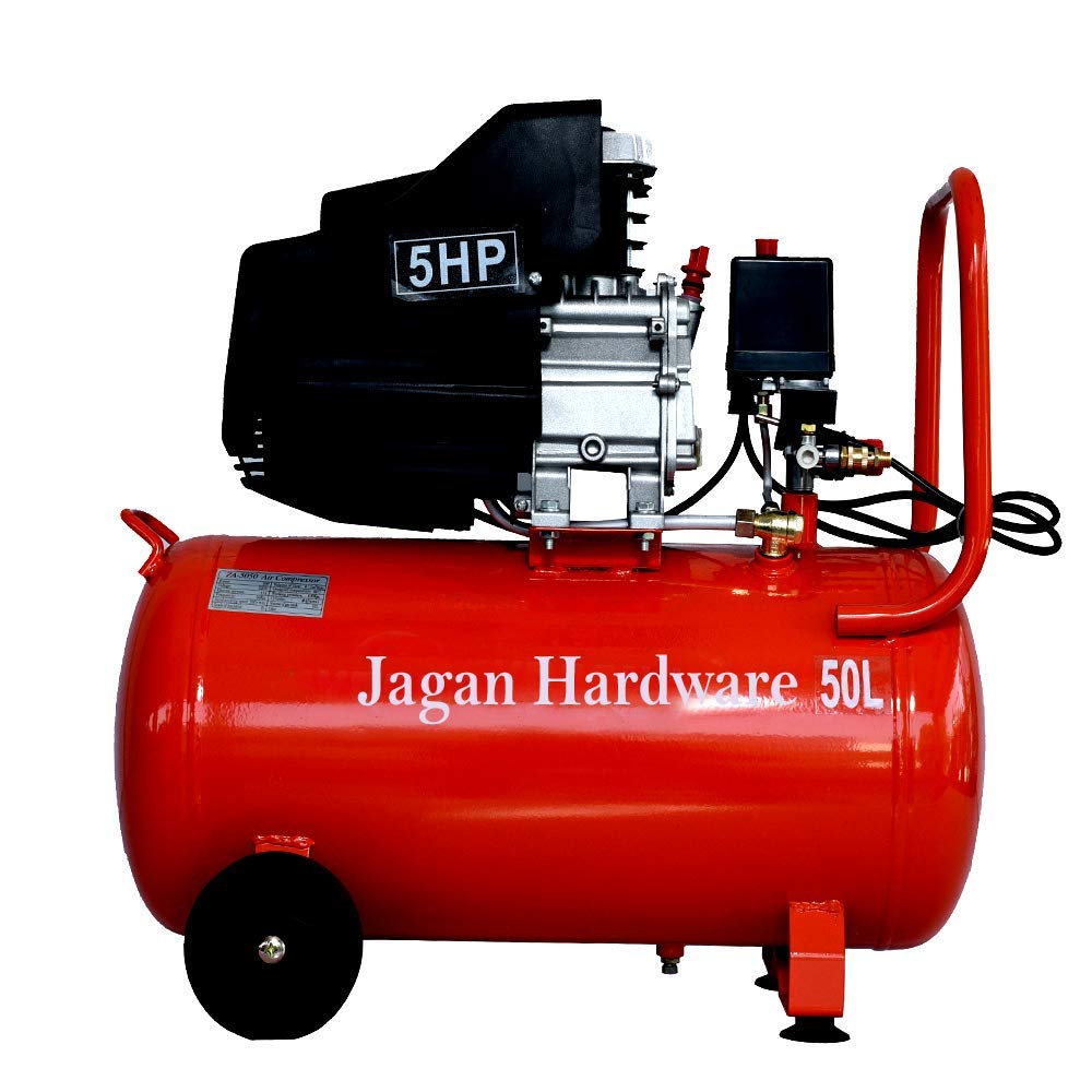 JAGAN HARDWARE Iron Portable Air Compressor (50L, 5HP) : Amazon.in: Car ...