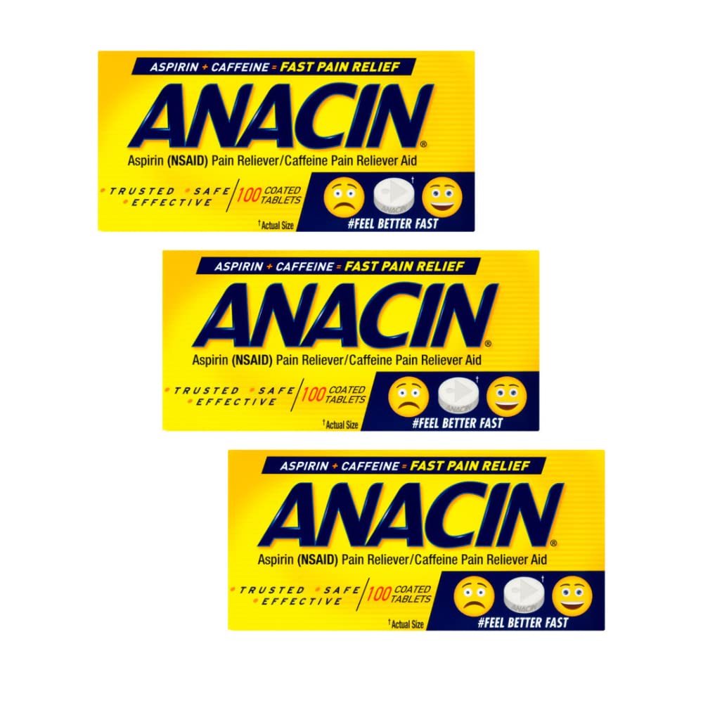 Amazon.com : Anacin Fast Pain Relief Pain Reducer Aspirin Tablets, 300 ...