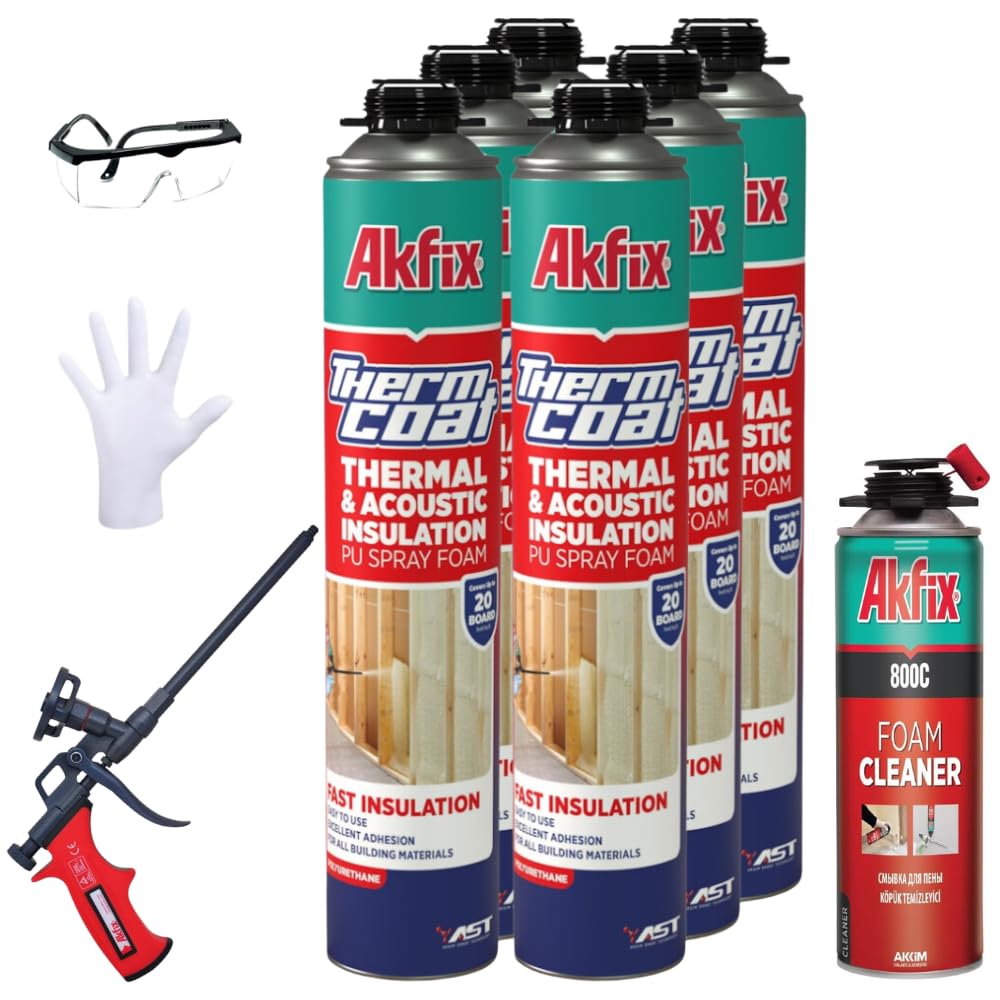 Snapklik.com : Akfix Thermcoat Spray Foam Insulation Kit