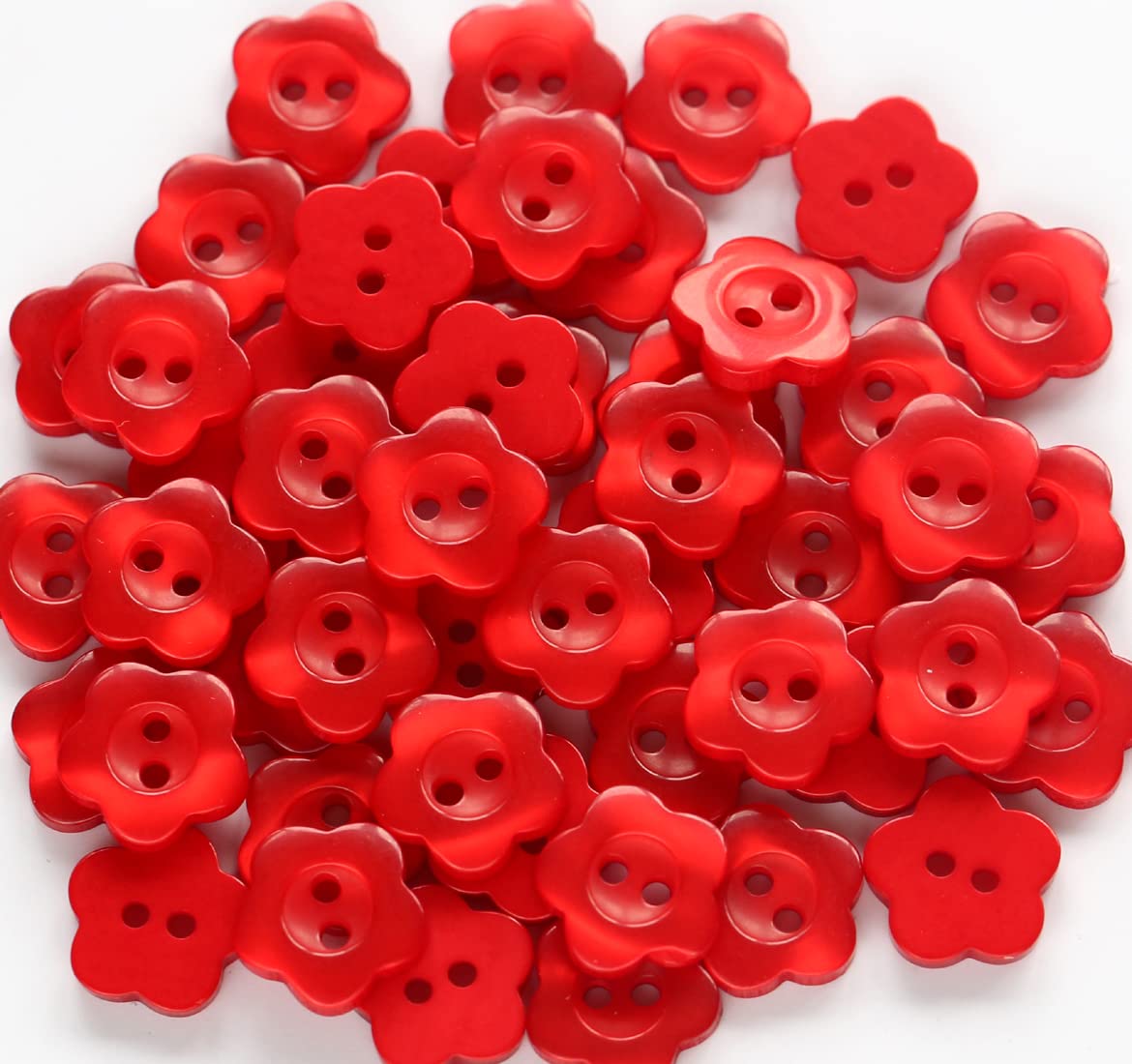 Amazon.com: GANSSIA 1/2 inch (12.5mm) Flower Shape Buttons for Sewing ...