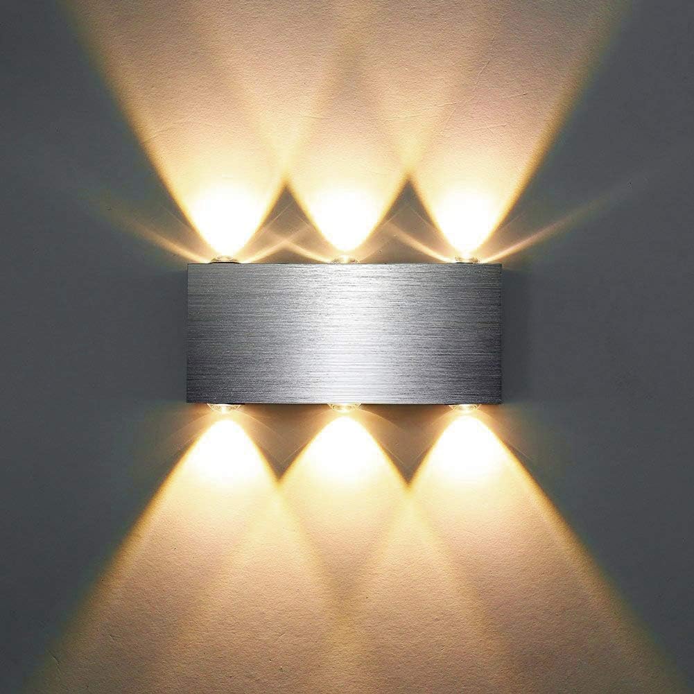 Lightess Led Wall Light Indoor Living Room Up Down Wall Light Silver ...