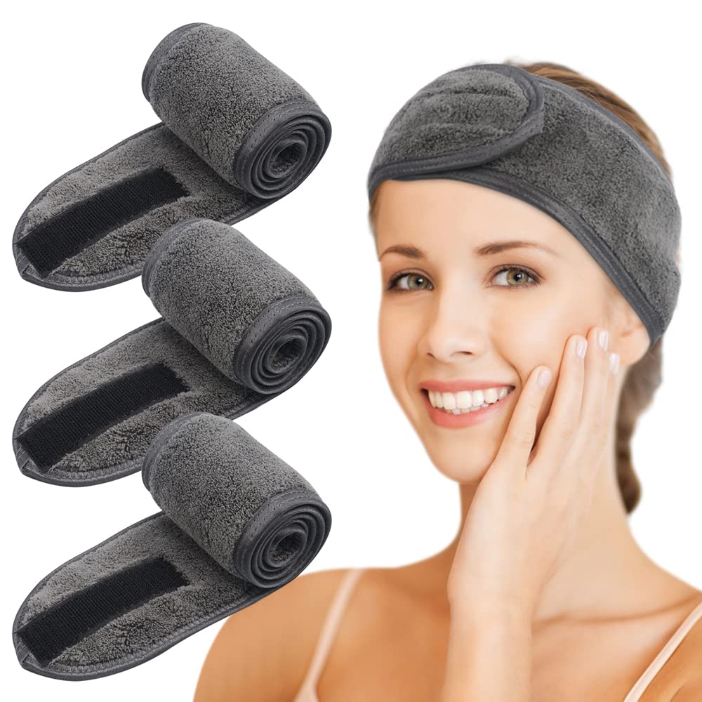 KinHwa 3 Pack Spa Facial Headband Makeup Hair Band Women Skincare ...