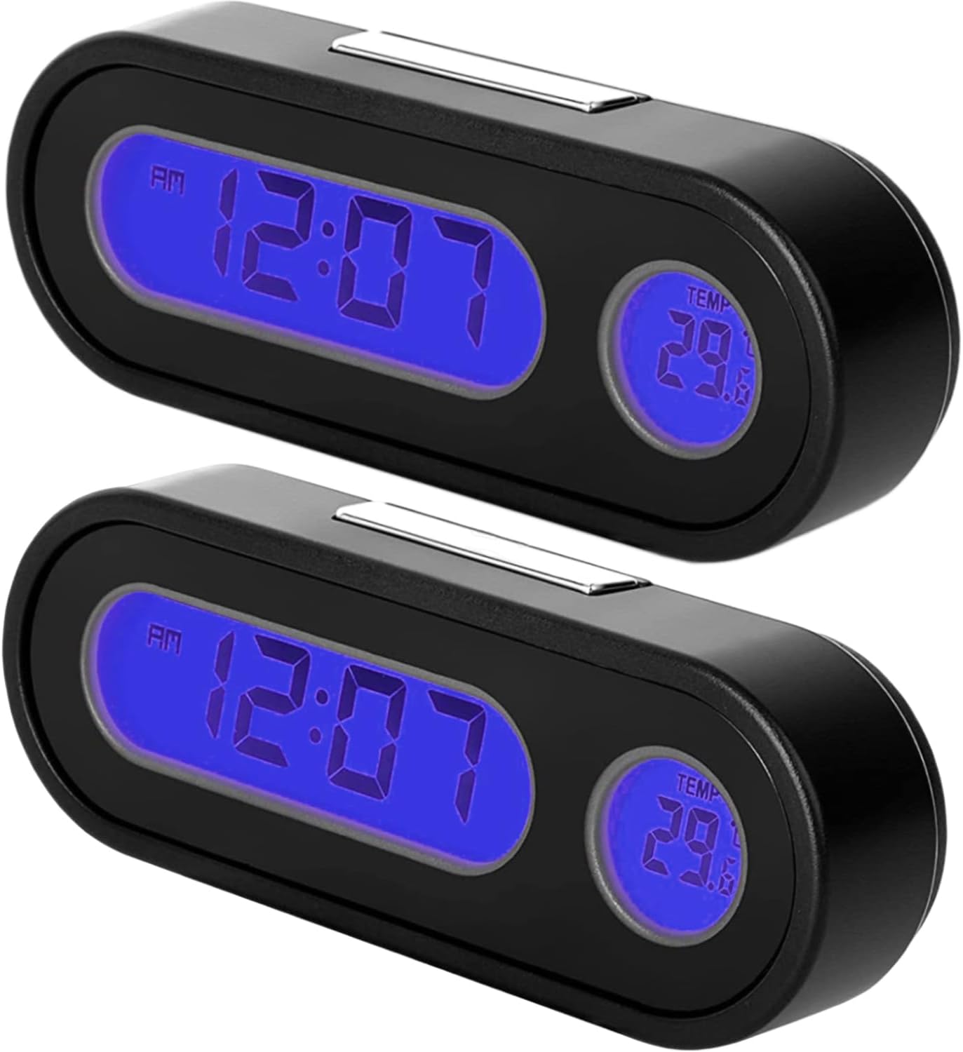 Amazon.com: Car Clocks 2 Pack with Temperature Fahrenheit Blue ...