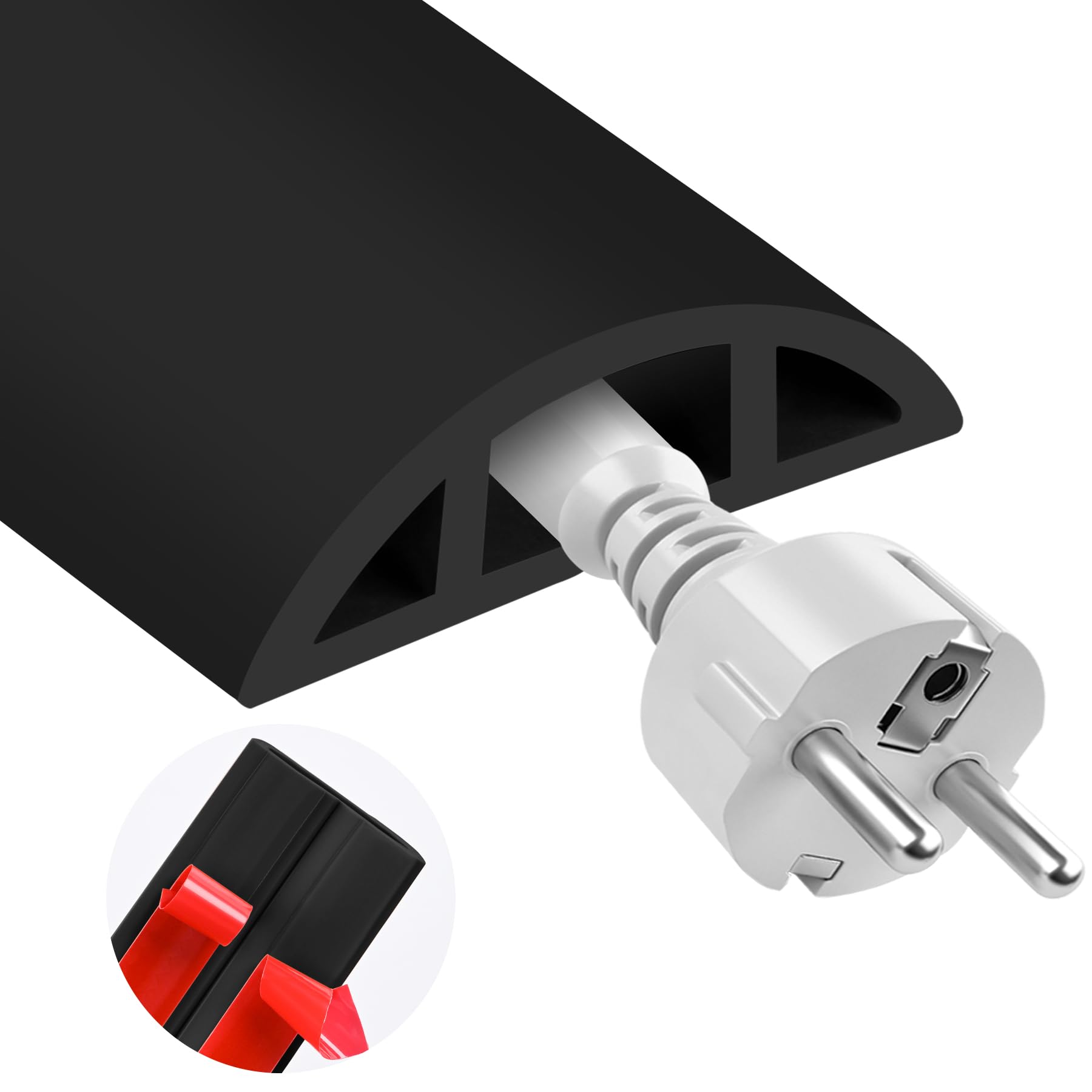 Amazon.com: MYFAMIREA 5FT Floor Cord Cover for Wire Self Adhesive Cable ...