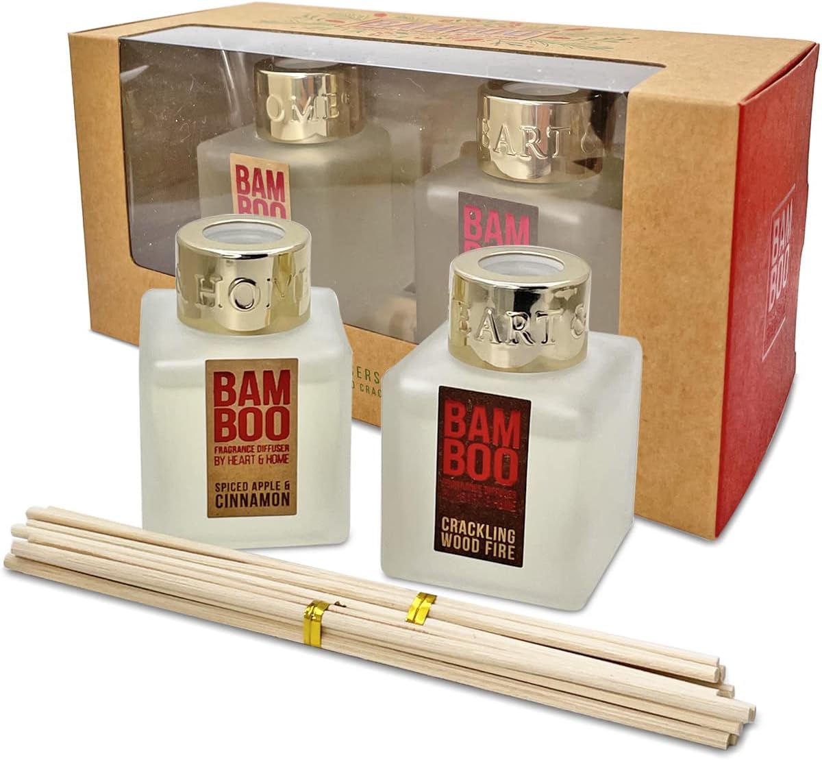 Heart & Home Christmas Eco Friendly Bamboo 2x Mini Fragrance Reed ...