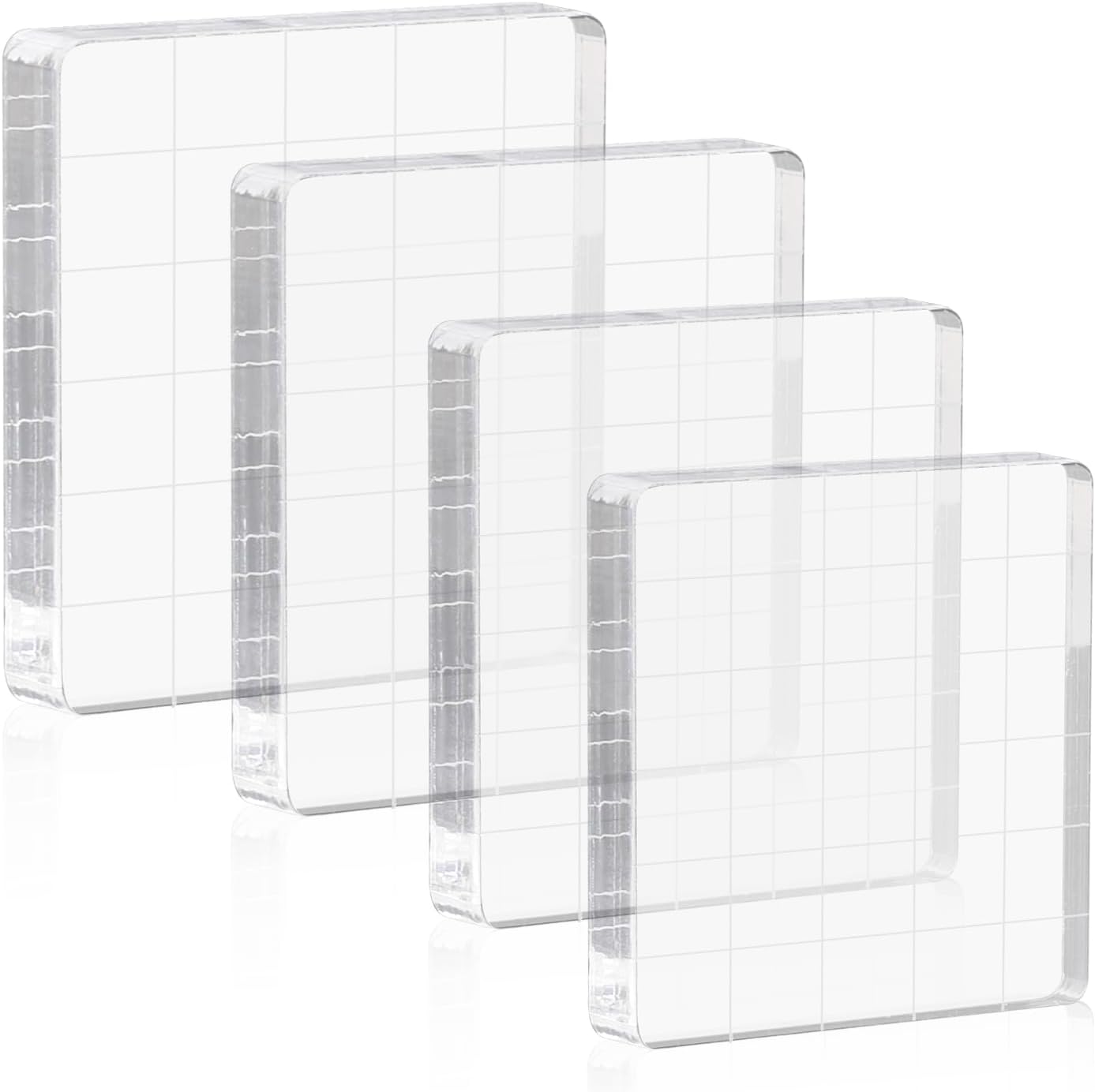 Amazon.com: 4 Pieces Clear Acrylic Blocks for Stamping, Stamp Blocks ...