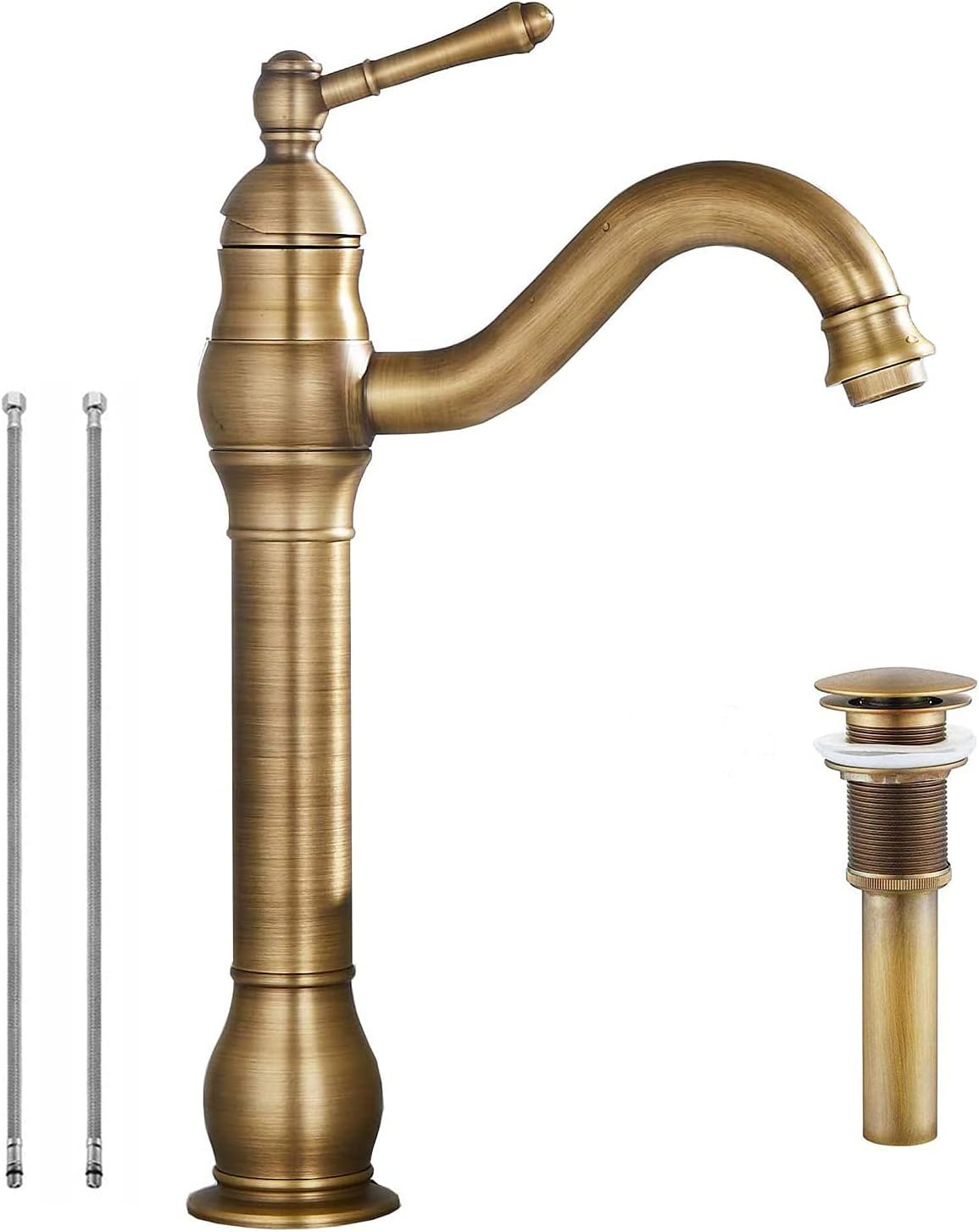 Bathroom Vessel Faucet Antique Brass 360° Swivel Bowl Sink Faucet ...