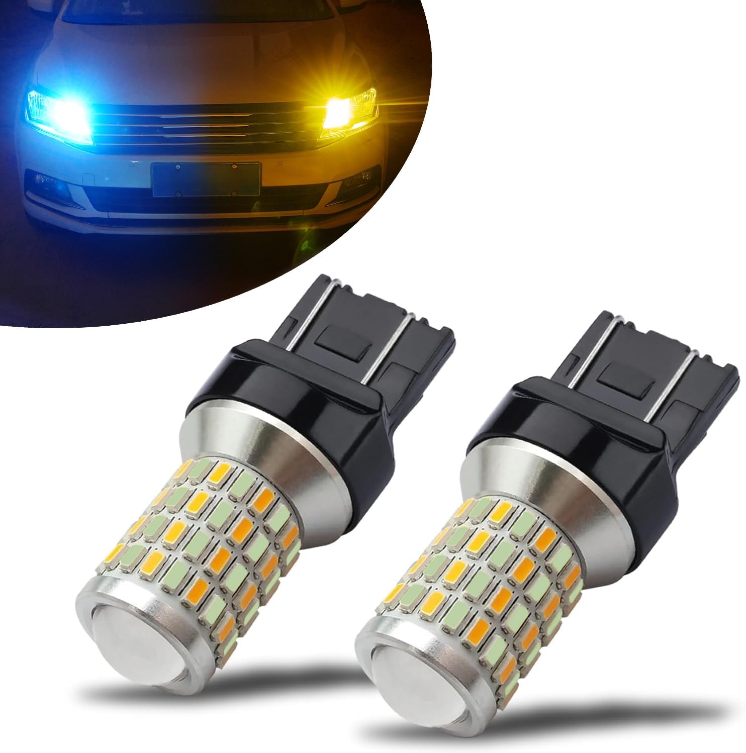 Amazon.com: iBrightstar Super Bright 7443 7444NA Switchback LED Bulbs ...