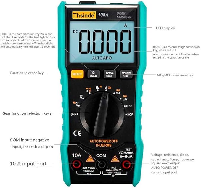 Industrial & Scientific Auto Ranging Digital Multimeter Sine/Triangle ...
