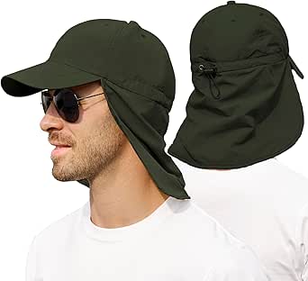 Zando Sun Hats for Men Women with Neck Flap Cover UPF 50+ Waterproof ...