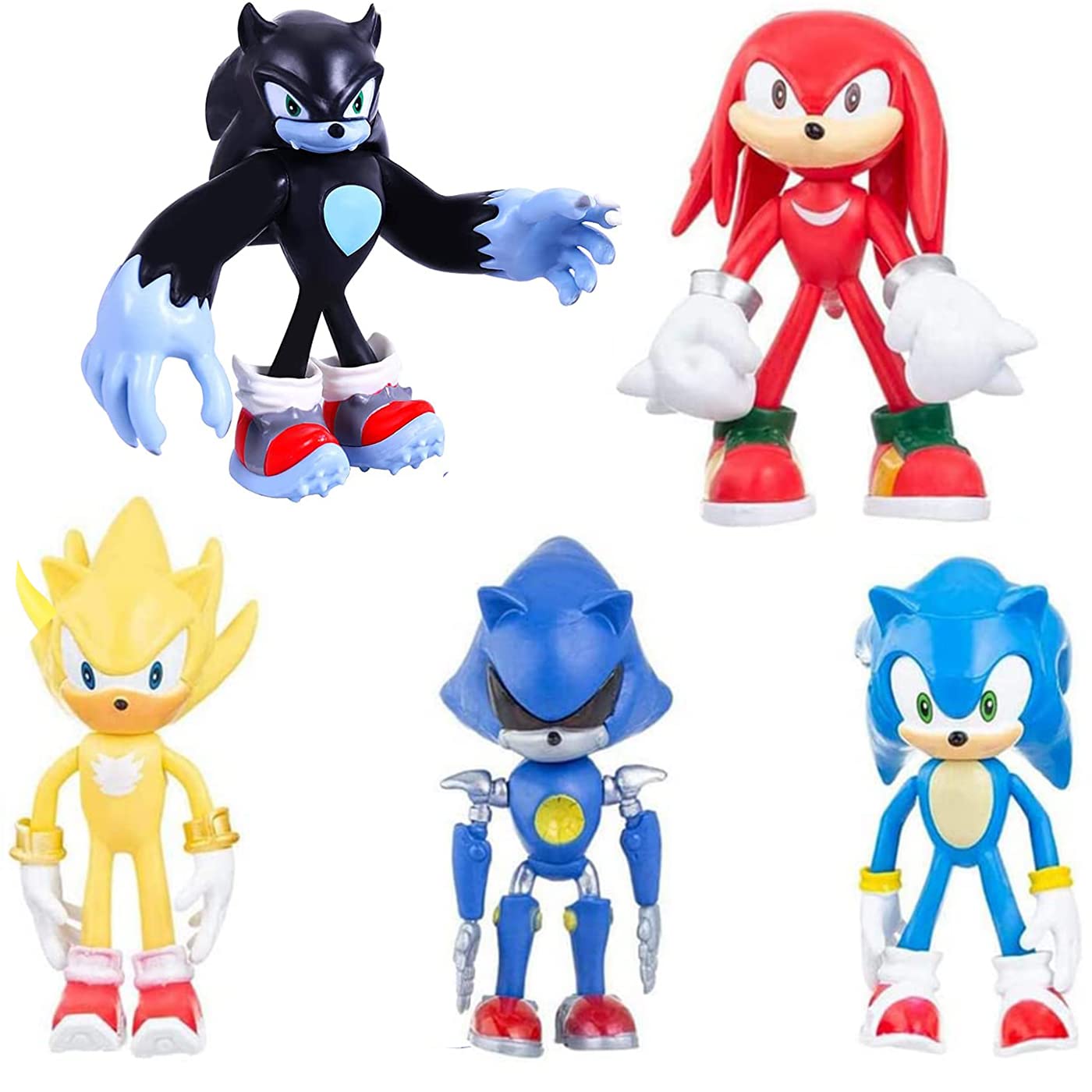 Buy Sonic the hedgehog cake toppers figures Characters set of 5 Action ...