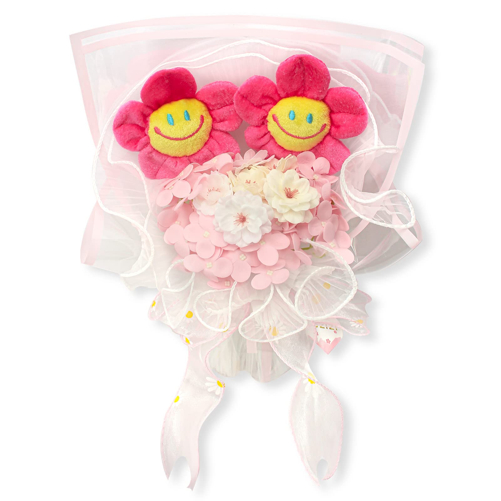 Amazon｜LOZIZI 光る スマイルフラワー 韓国 ぬいぐるみ花束 LED付き 枯れない花 石鹸花 アジサイ 桜の花 卒業祝い 母の日プレゼント (LED（red))｜造花 オンライン通販