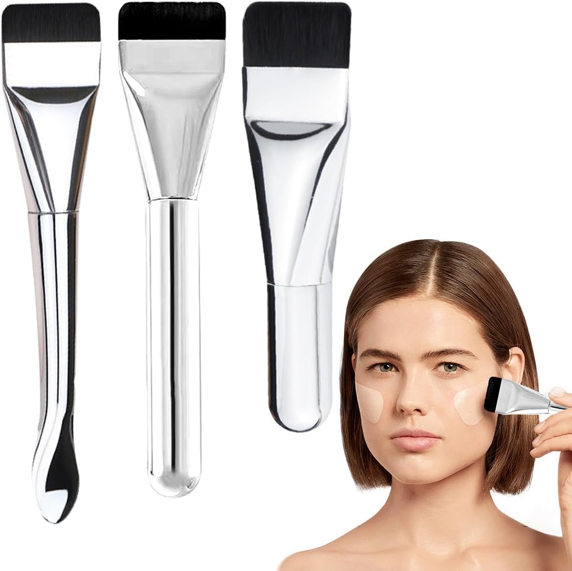 Amazon.com: MALEFICIA Makeup Brush, Flat head foundation makeup brush ...