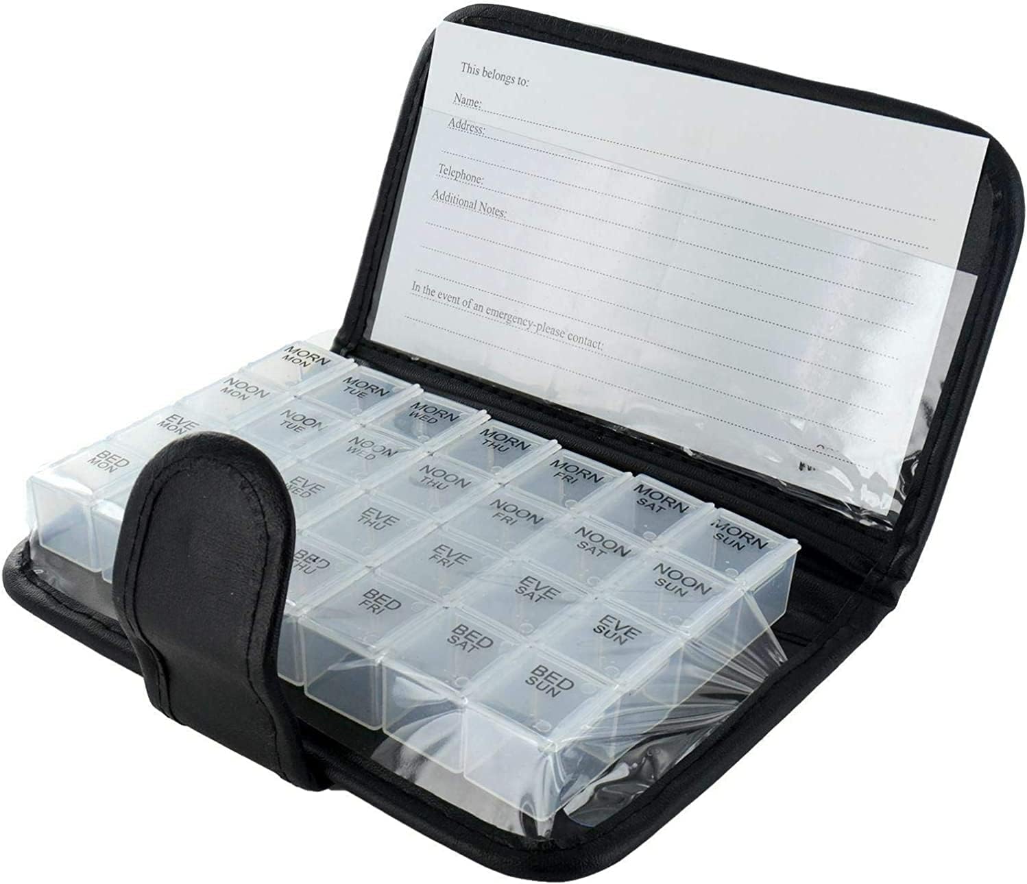 New 7 Day Pill Organiser 4 Times a Day Big Weekly Pill Box with ...