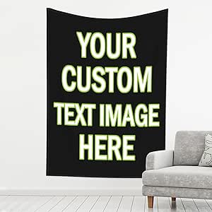 Amazon.com: Custom Tapestry Upload Image Text, Personalized Tapestries ...