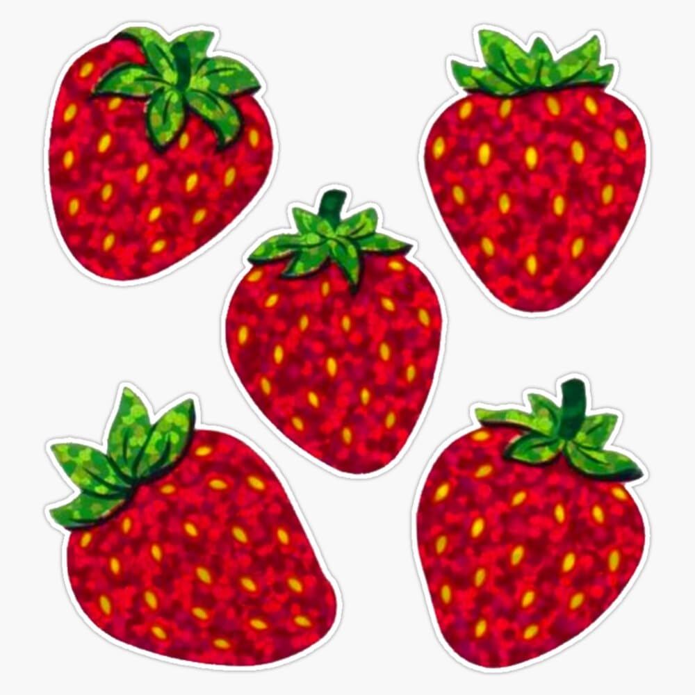 Amazon.com - Glitter Strawberries Sticker Vinyl Waterproof Sticker ...
